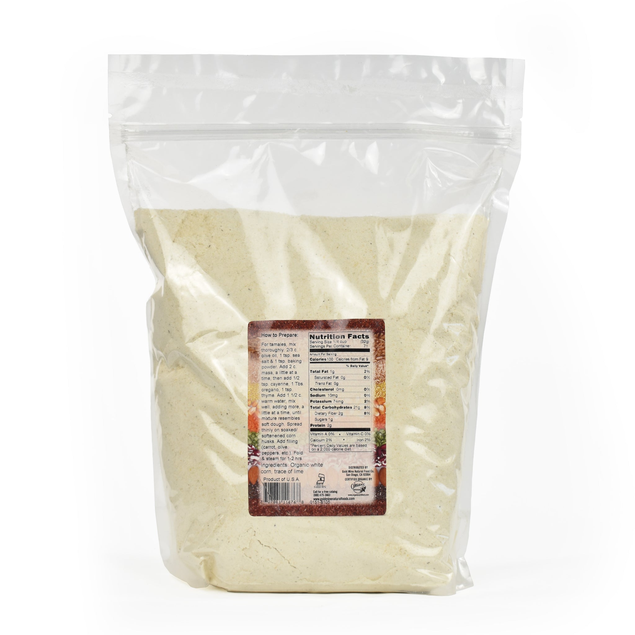 ORGANIC WHITE CORN MASA HARINA – Gold Mine Natural Foods